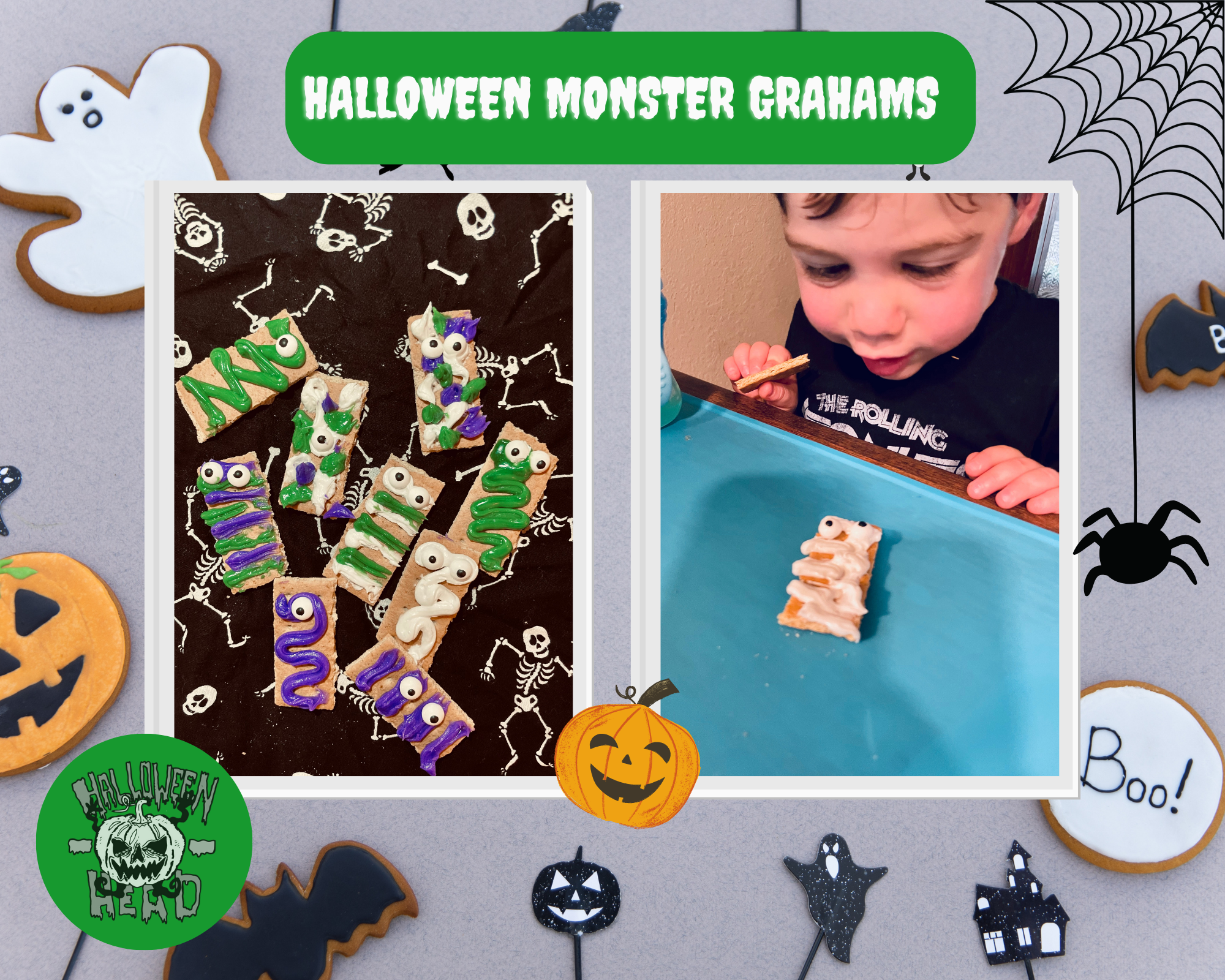 Halloween Monster Graham Snacks – Halloween Head